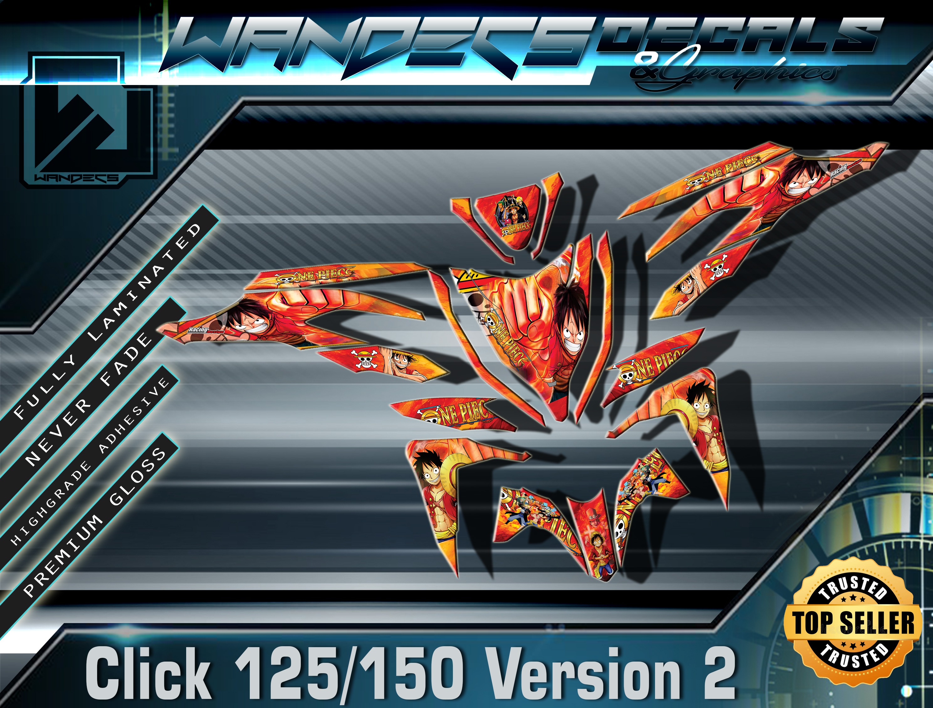 Honda Click Decals - 125/150i Version 2 ONE PIECE by Wandecs | Lazada PH