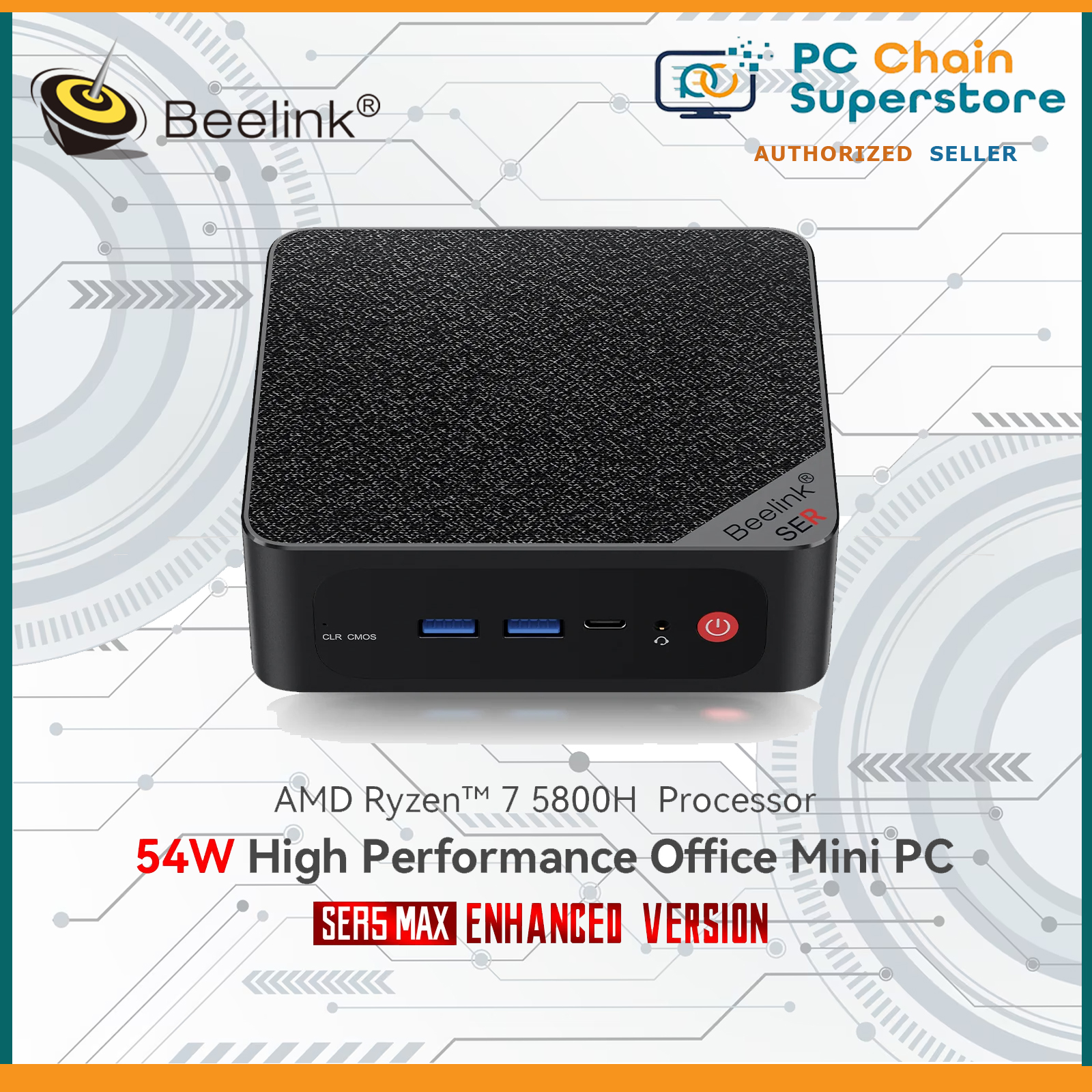 Beelink SER5 MAX High Performance Mini PC - AMD Ryzen 7 5800H / 16GB ...