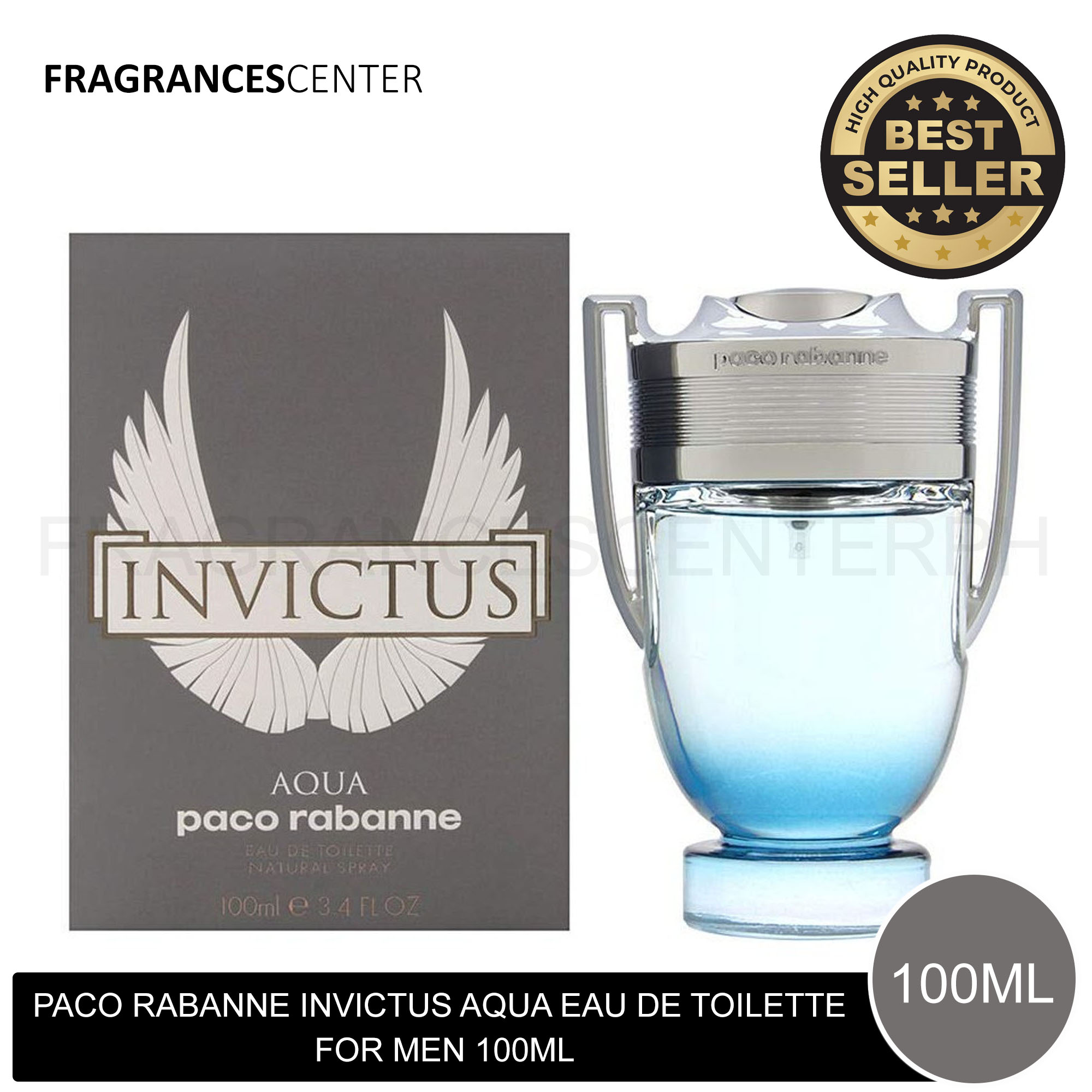 Paco Rabanne Invictus Aqua Eau de Toilette for Men 100ml | Lazada PH