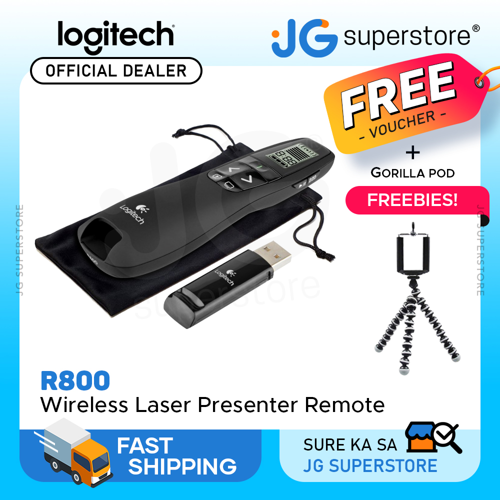Logitech R800 Professional Presenter Wireless Presentation Clicker Remote With Green Laser