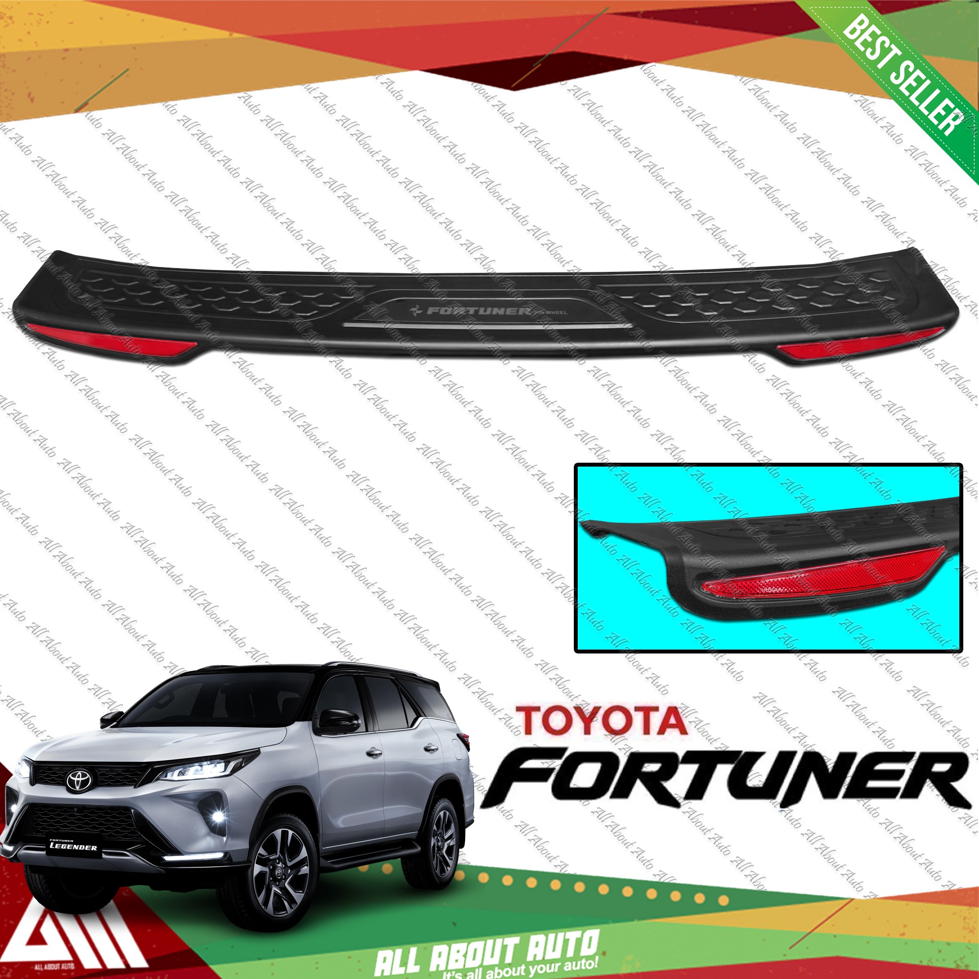 Toyota Fortuner 2021 Rear Bumper Guard with Reflector & Fortuner Logo ...