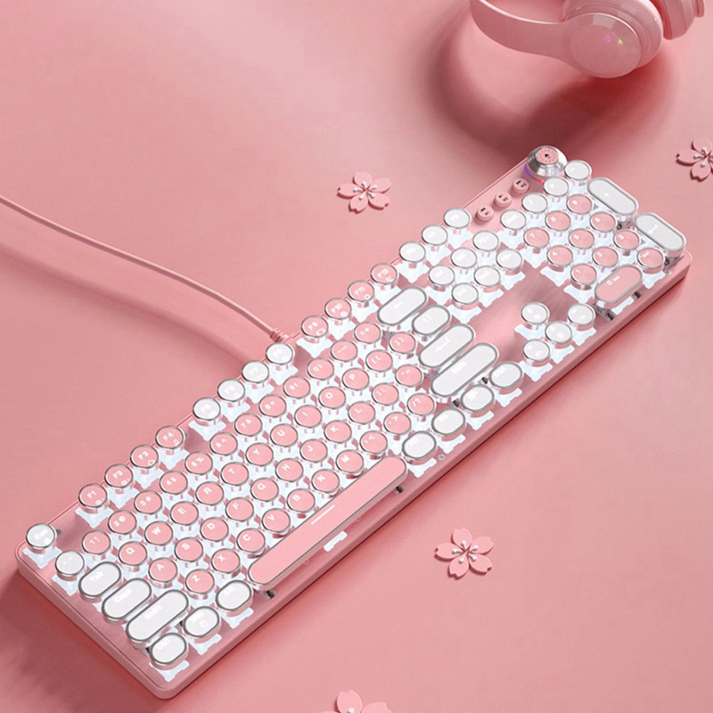 B.O.W Wired Gaming Mechanical Keyboard 104-Key Round Keys 9 Kinds of ...