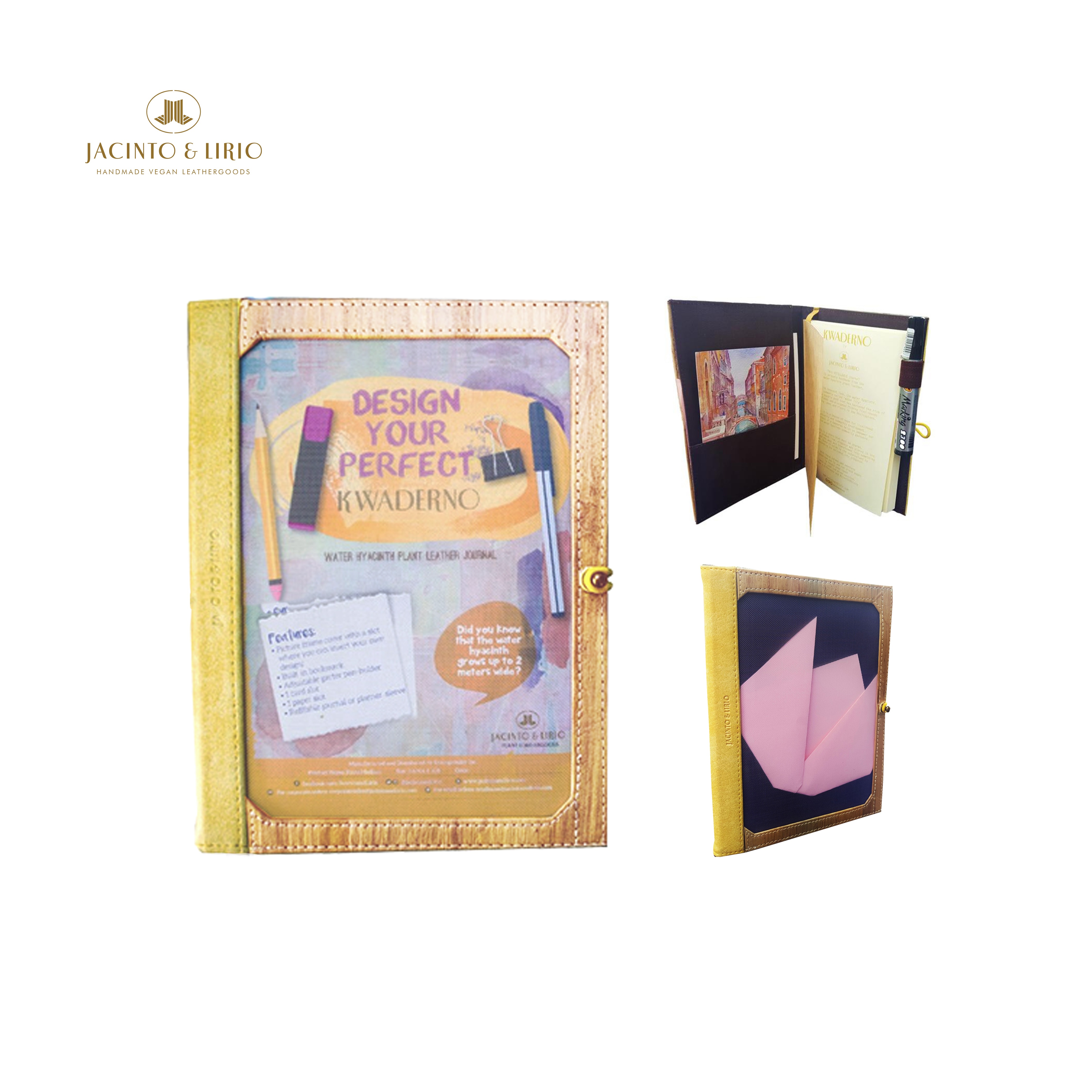 Jacinto & Lirio Pinto Personalizable Refillable Vegan Leather Journal Notebook (Medium) | Lazada PH