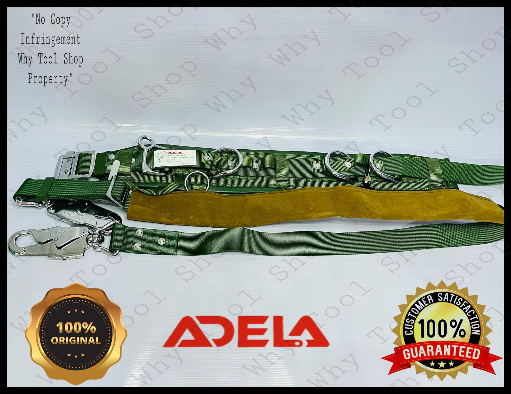 ORIGINAL ADELA H-117 Lineman Climbing Waist Position Safety Belt Fall ...