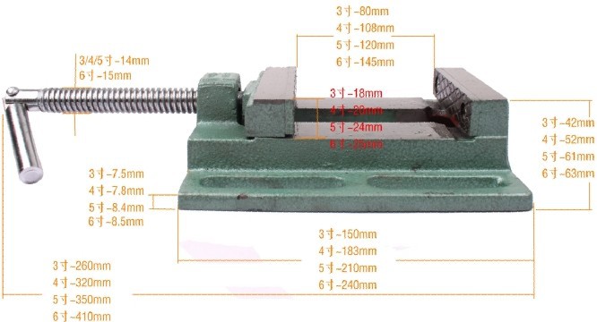 3 4 5 6 inch Flat Bench vise table clamp Drill Press Milling Machine ...