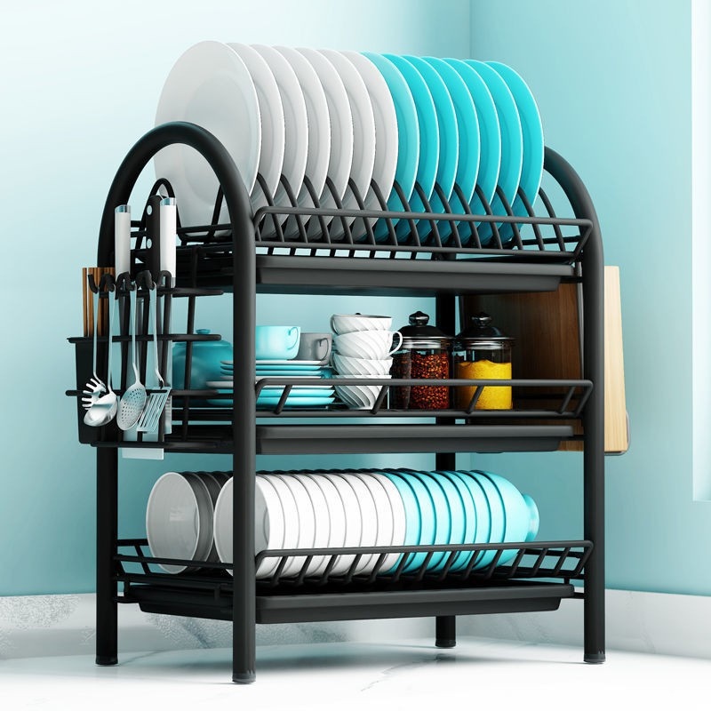 [OLDWANG]Kitchen dish drying rack - 2 layers of rust-proof dish rack ...