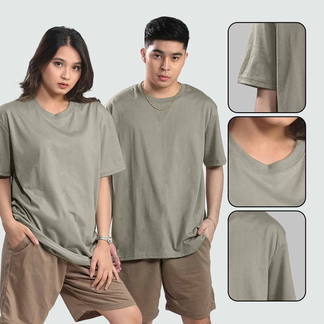 Infinitee Plain Tshirt Round Neck Cotton Shirt Neutral Colors Black White Gray Ash premium ...