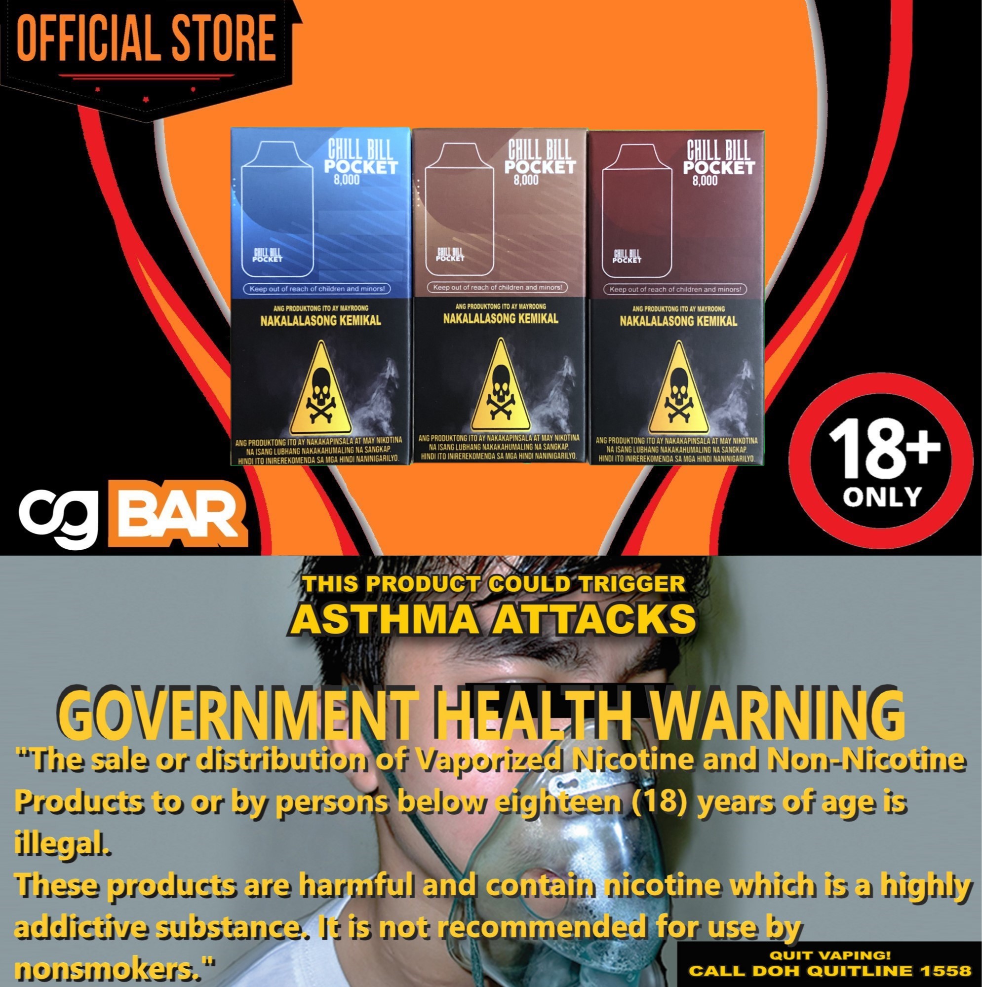 CHILL BILL POCKET DISPO POD 8000 P.C ORIGINAL | Lazada PH