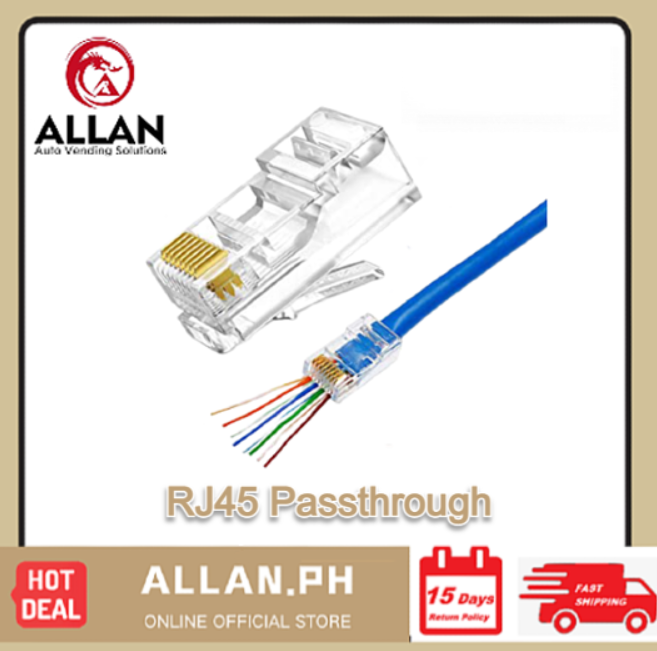 100PC RJ45 Passthrough/TAGUSAN Rj45/Metal Rj45/Rj45 Connector Pisowifi ...