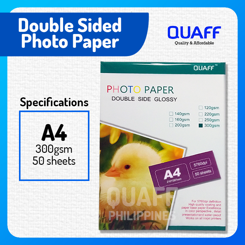 QUAFF Double Sided Photo Paper A4 size (50sheets per pack) (120gsm-300gsm) | Lazada PH