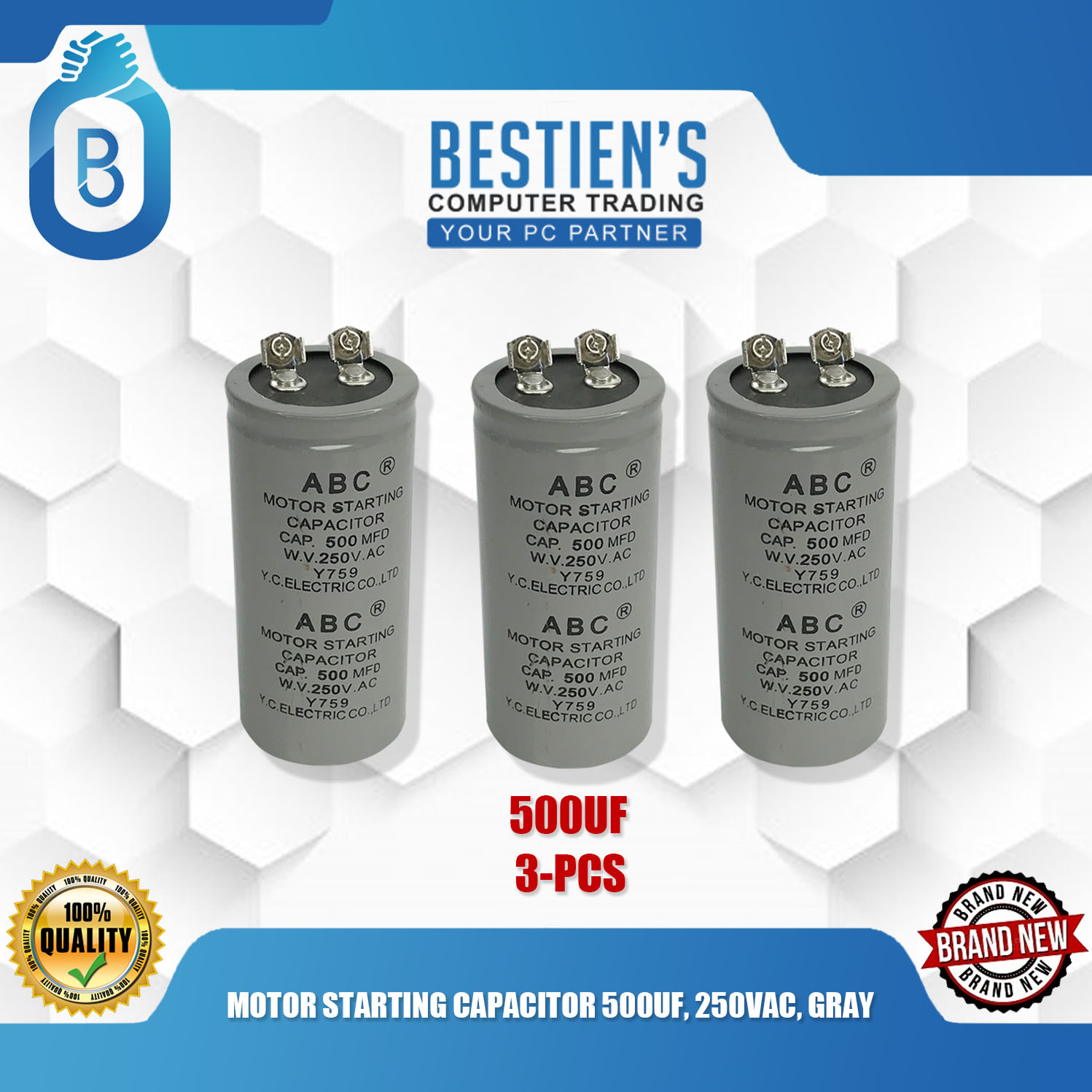 MOTOR STARTING CAPACITOR 500UF, 250VAC, GRAY | Lazada PH