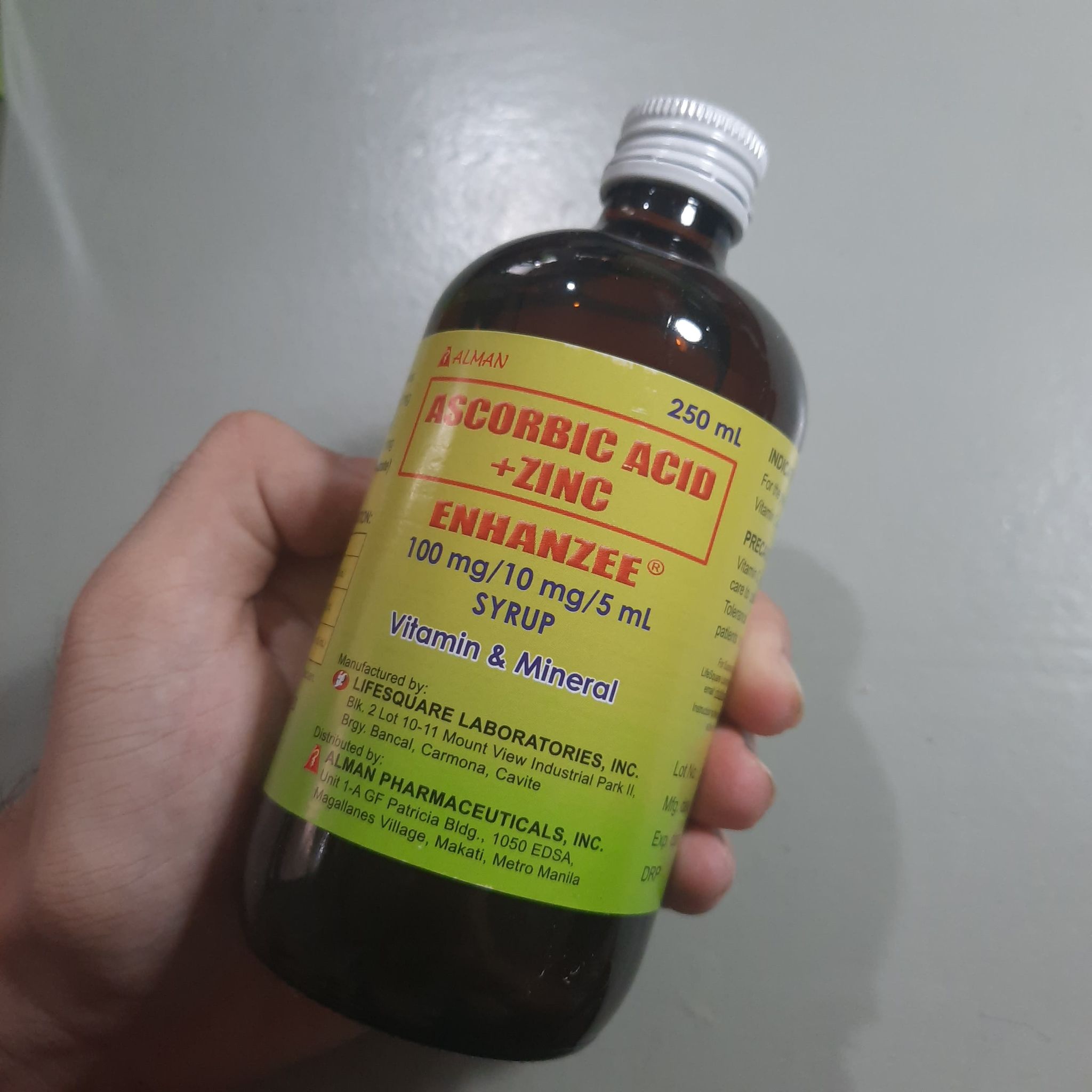 Ascorbic Acid + Zinc Enhanzee 250 ml Syrup Vitamin and Mineral | Lazada PH