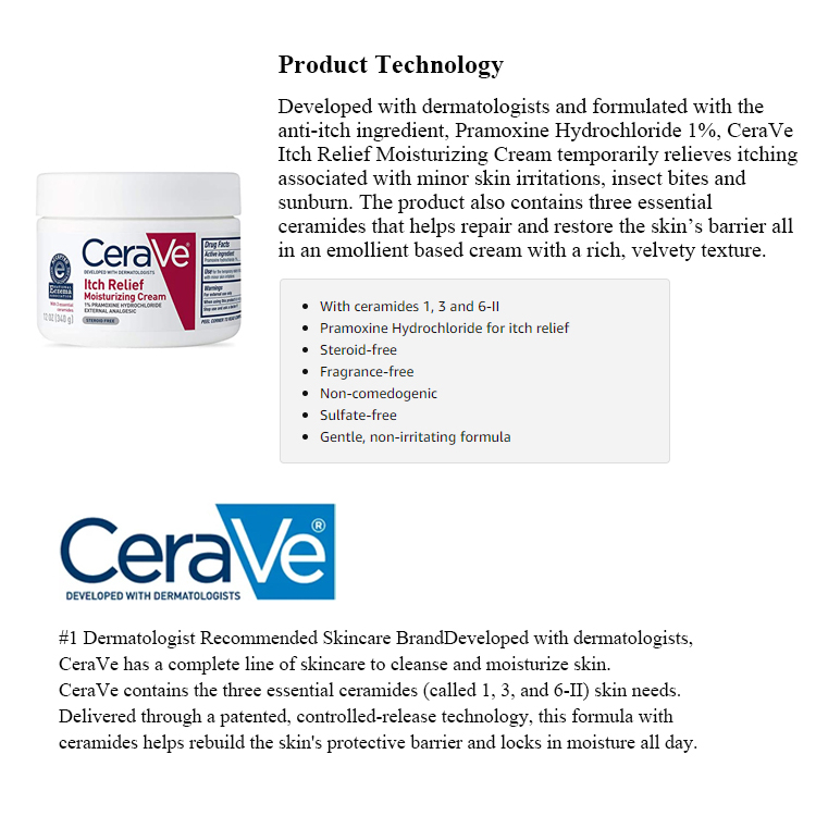 cerave official store PH CeraVe Itch Relief Moisturizing Lotion 8 oz ...