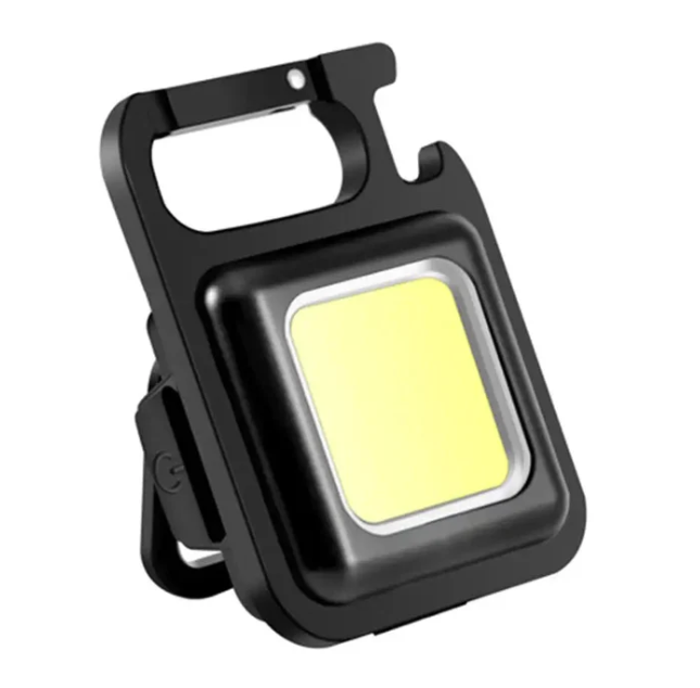 LED Flashlight Mini Work Light Rechargeable COB Keychain Light Camping ...
