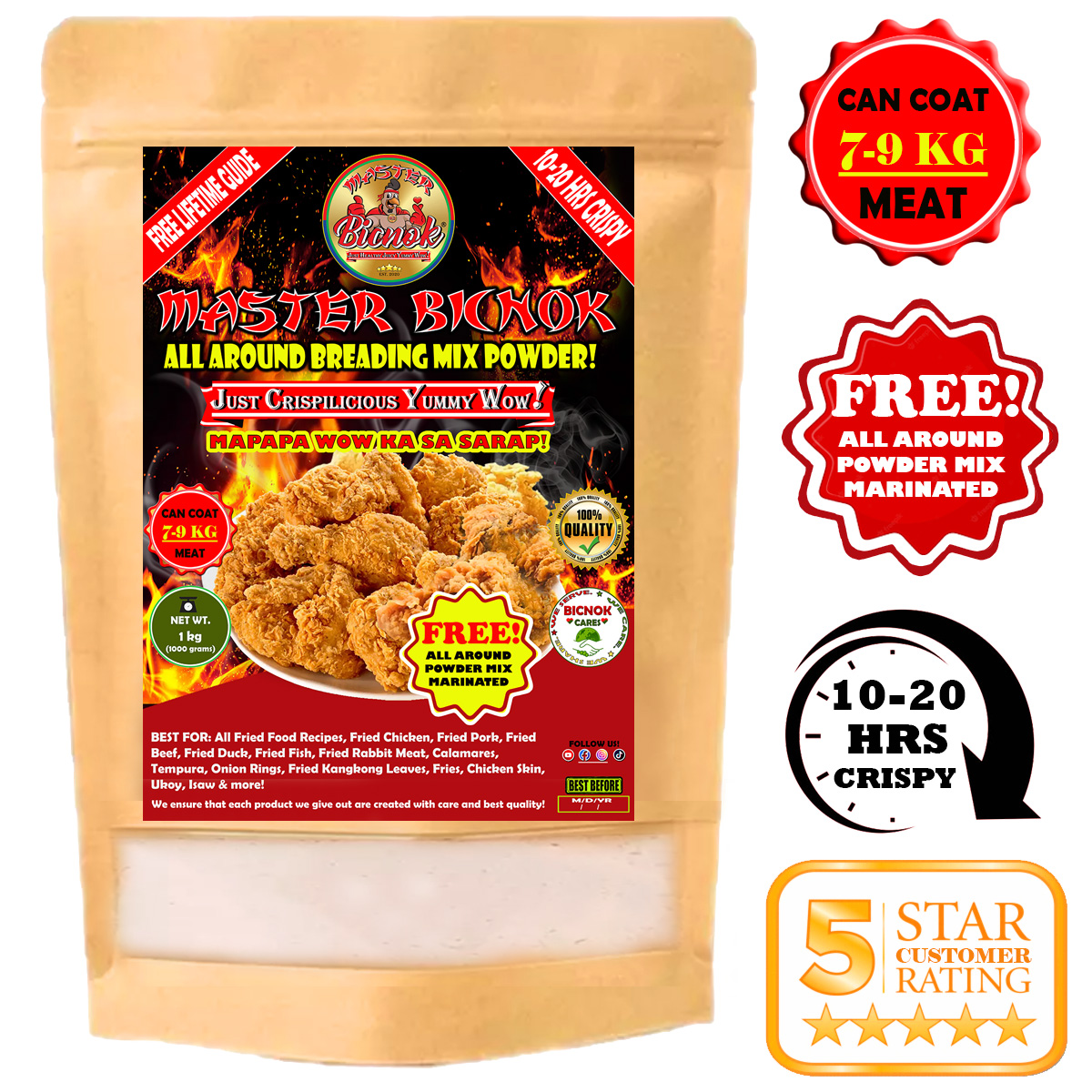 Master Bicnok All Around Breading Mix Powder (10-20 Hrs. Crispy) with ...