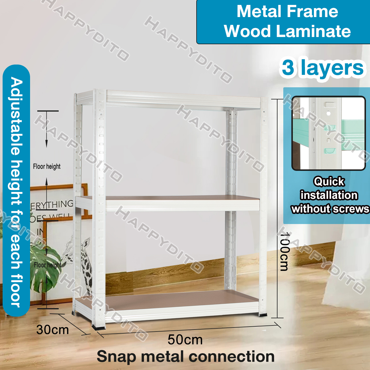 [24 Hours Shipped][Bearing 450KG]3/4/5 Layer Angle Steel Shelf Storage ...