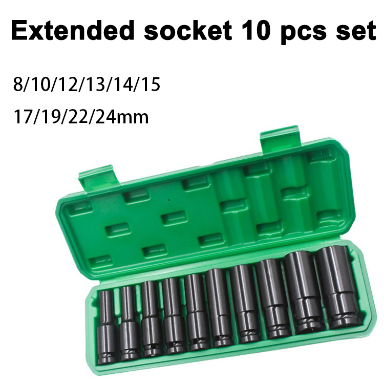 Impact Wrench Socket 10 pcs Set 1/2'' Drive Hex Impact Socket Set ...