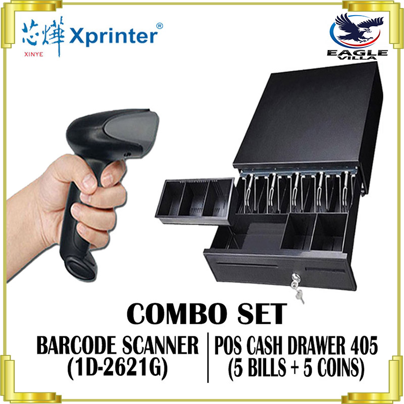 Eagle Villa XP-2621G 1D Wireless Barcode Scanner + XP-405 Heavy Duty ...