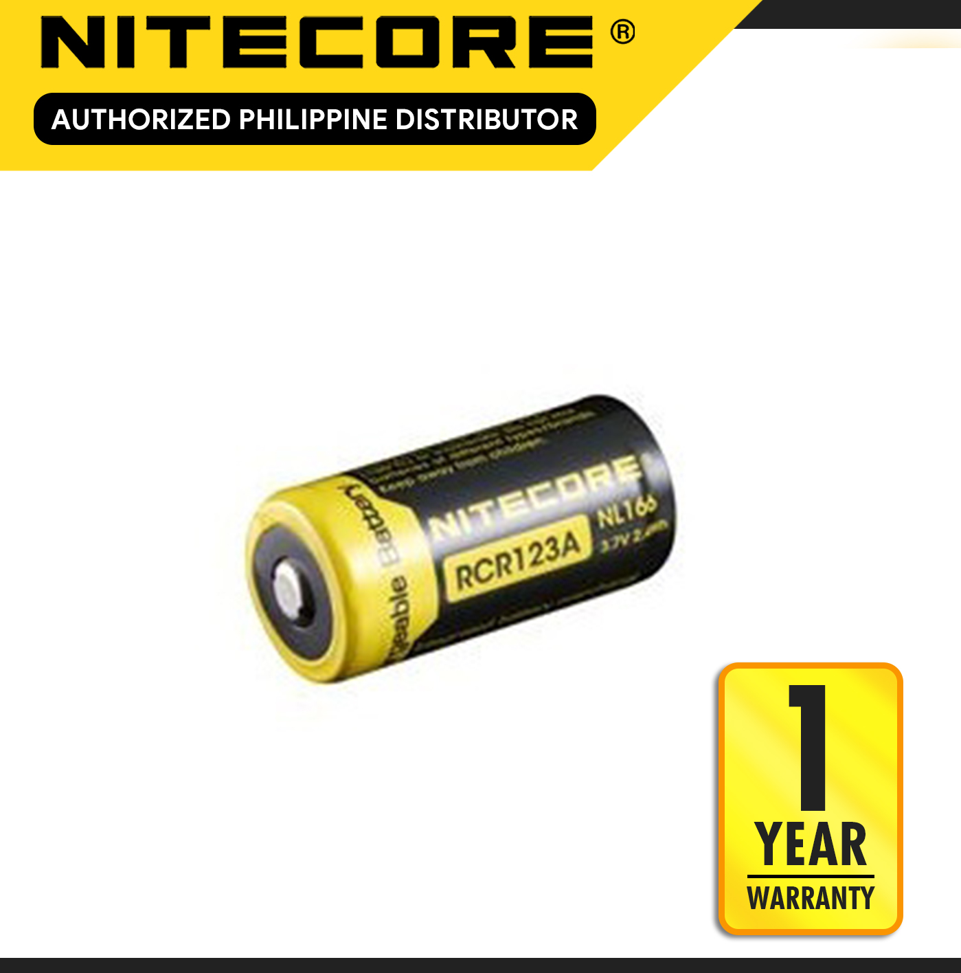 Nitecore RCR123A Li-ion Rechargeable Battery | Lazada PH
