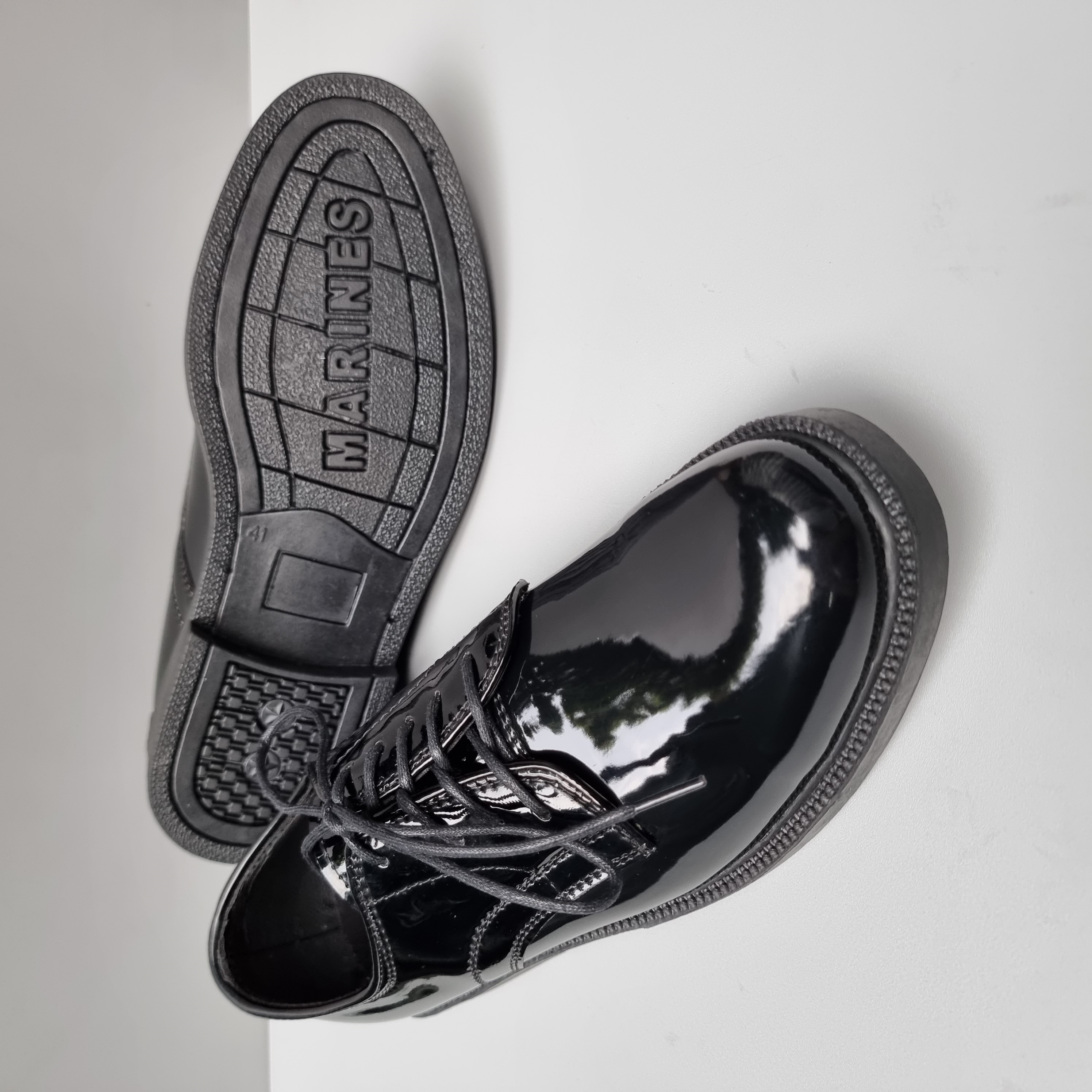 ALEX SHOES POL-01/PMR-101 CHAROL/WET LOOK MEN'S PATENT SHOES FOR ...