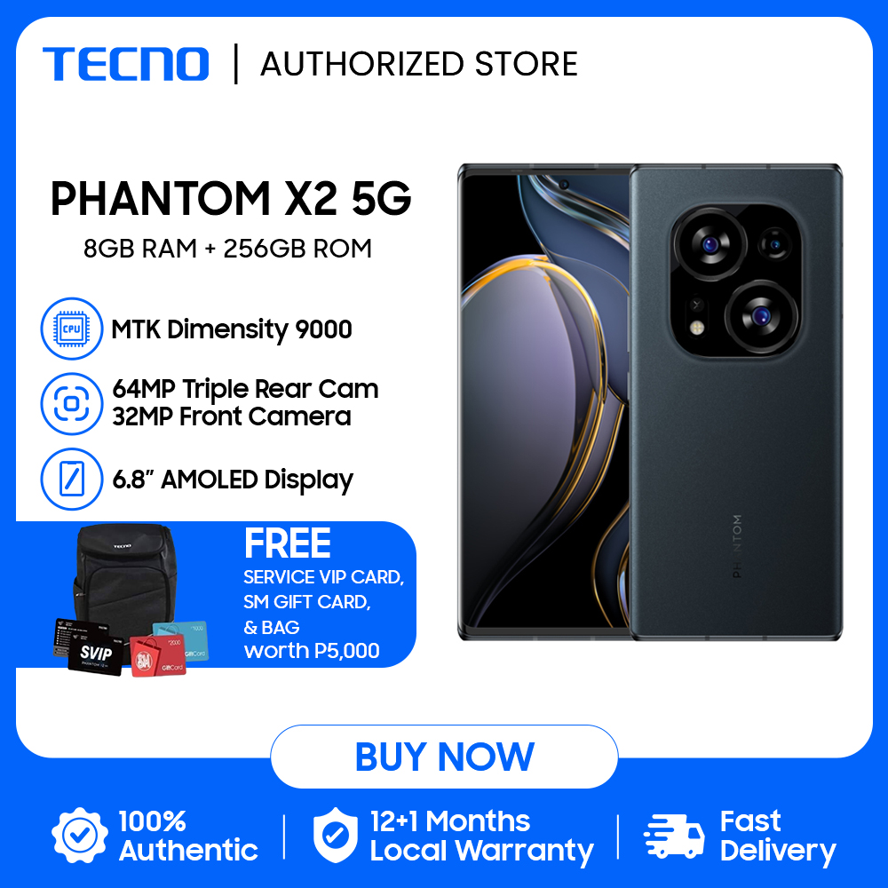 Tecno Phantom X2 5G Smartphone | 8GB RAM + 256GB ROM | Dimensity 9000 | 6.8” AMOLED | 120Hz ...