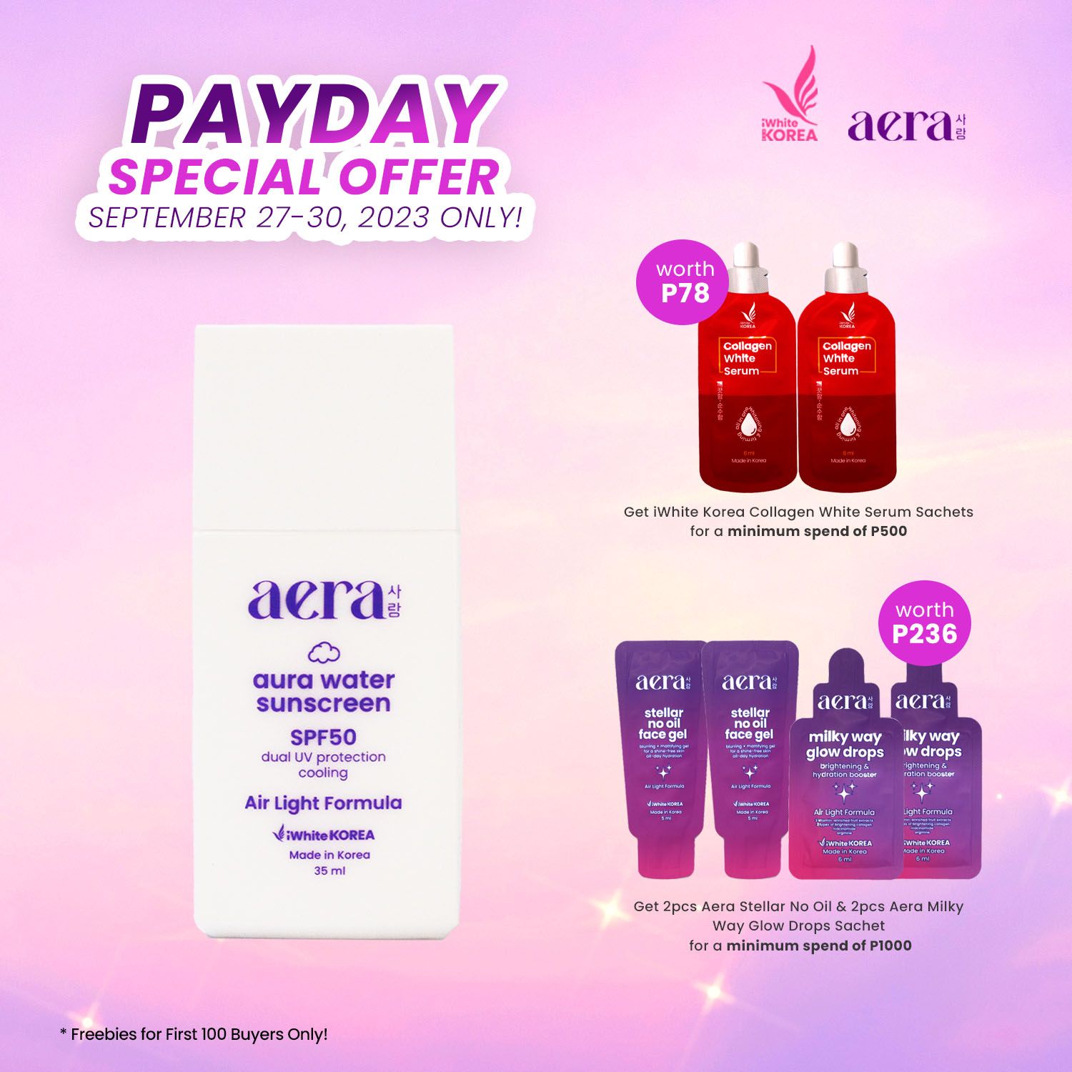 Aera by iWhite Korea Aura Water Sunscreen Bottle 35ml | Lazada PH