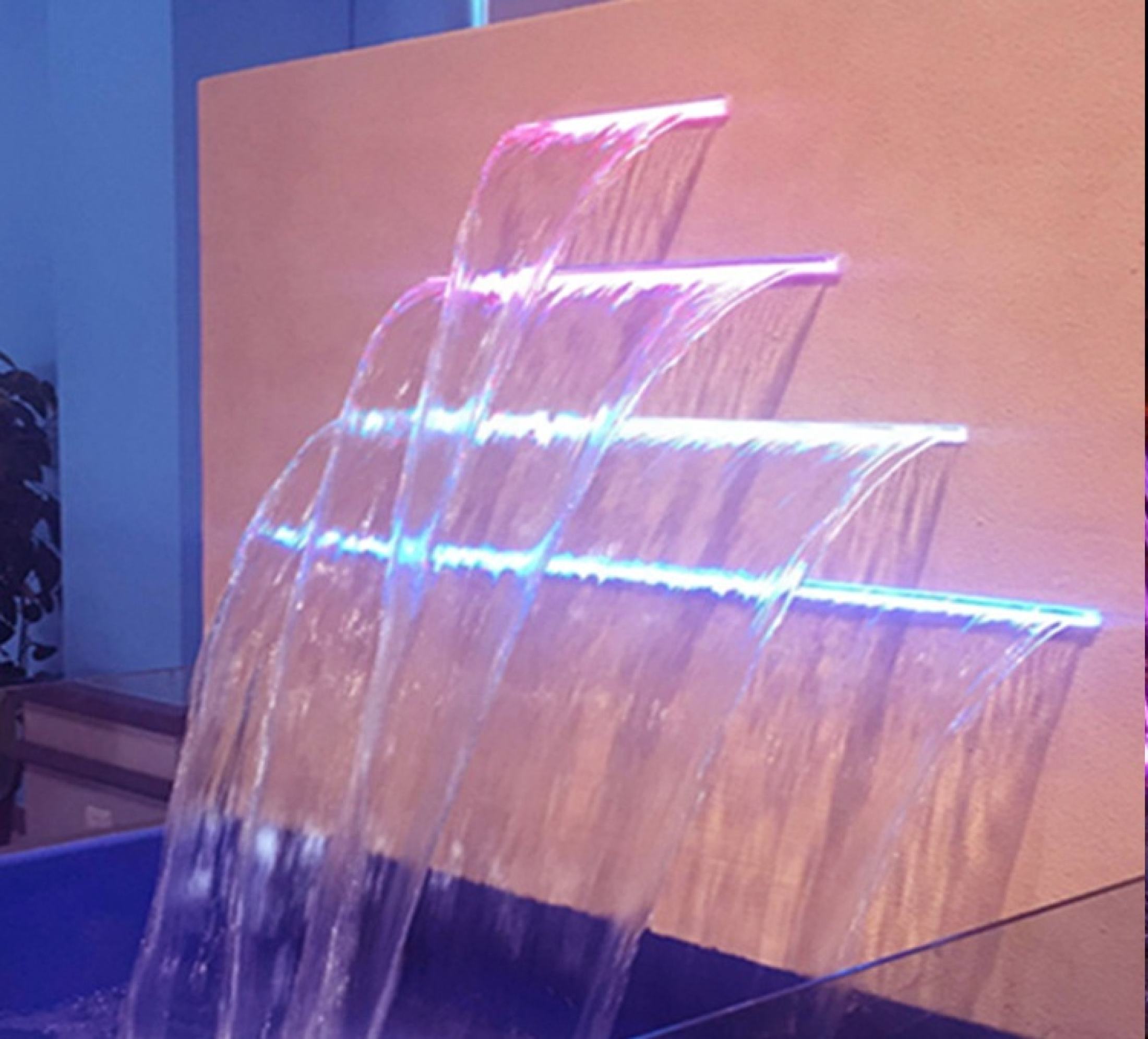 Acrylic Pool Water Descent Spillway Waterfall fountain Swimming pool ...