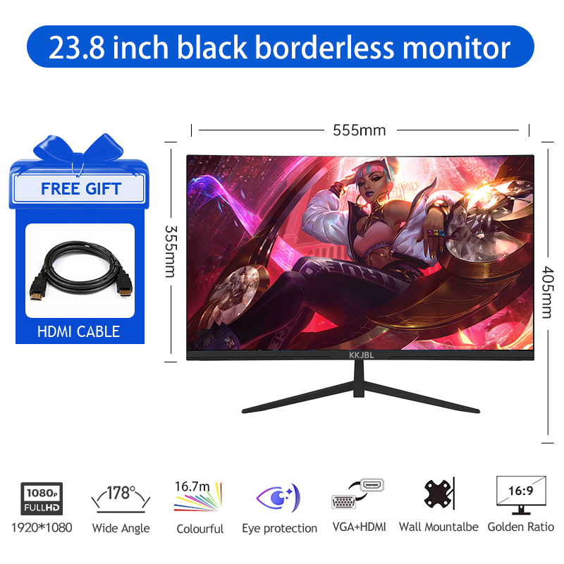 KKJBL&JEAANSP Full HD LED Gaming IPS Monitor 19inch/21.5inch/23.8/25 inch 75Hz 22V8 Monitor PC ...