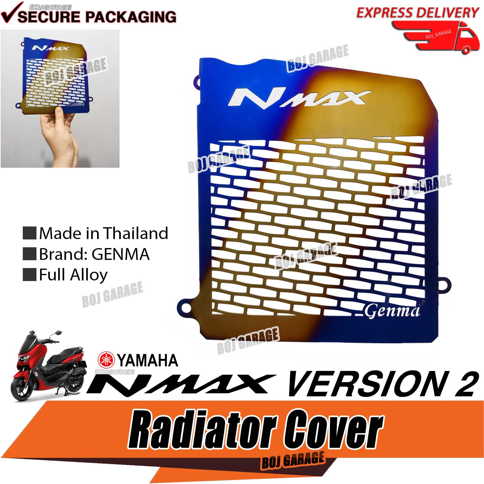 Nmax V2 Radiator Cover Full alloy Titanium NMAX Y connect NMAX 2020 ...