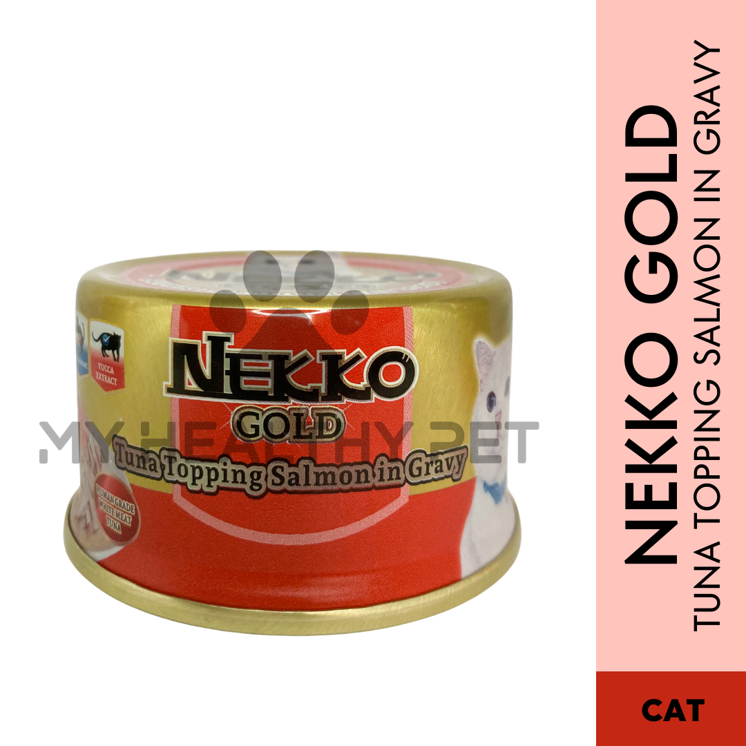Nekko Gold Tuna Topping Salmon in Gravy 85g Can Cat Food Wet Food Cat ...