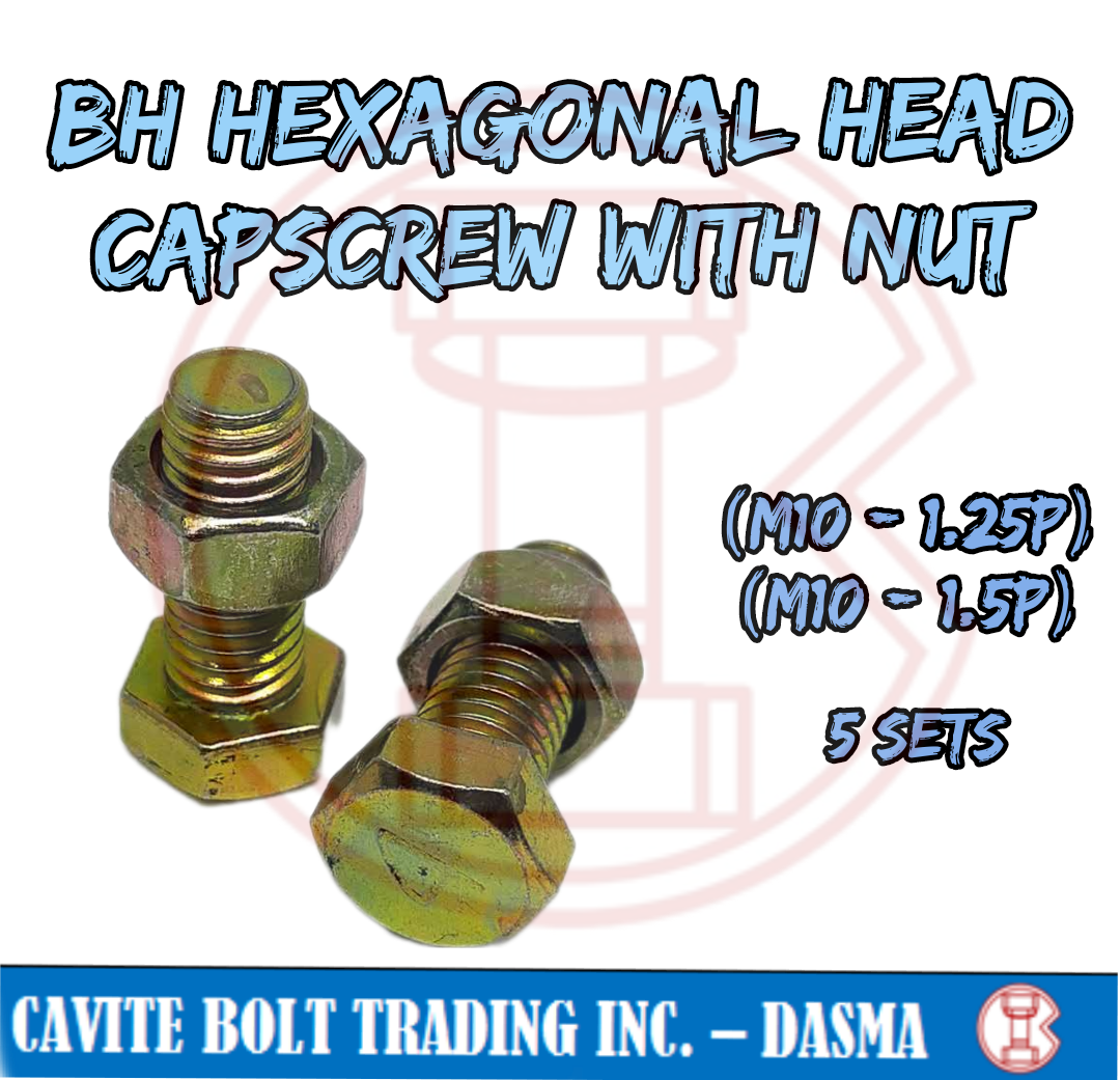 BH HEXAGONAL HEAD CAPSCREW WITH NUT (TETANIZED) M10X15mm UP TO ...