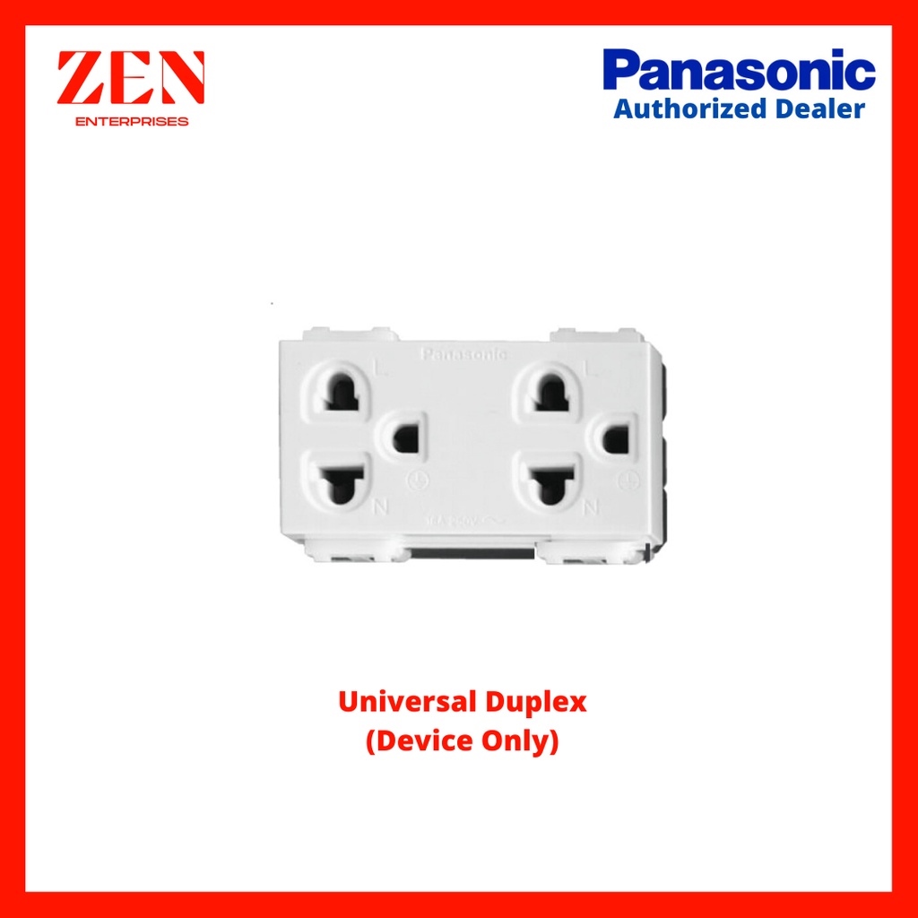 Panasonic Wide Series Duplex Outlets Aircon Tandem Outlet w/ Ground ...