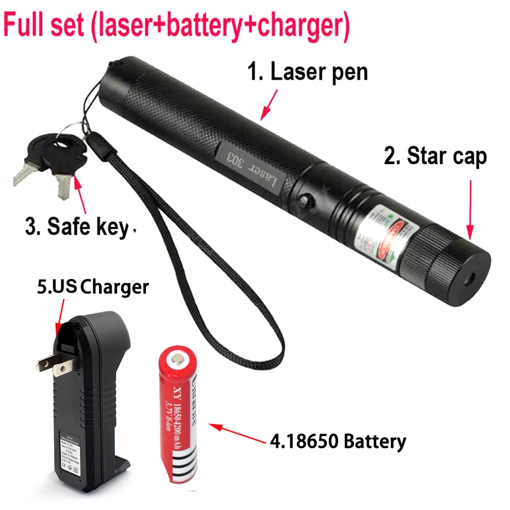 [Ready Stock] Military High Power 532nm Green Beam Laser Pointer 18650 ...