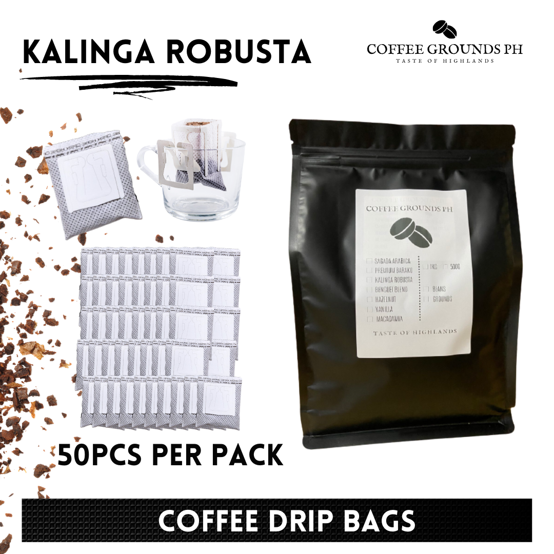 Coffee Grounds PH - Kalinga Robusta Drip Bag 50pcs | Coffee Drip 13g ...