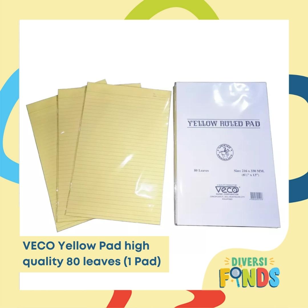 Veco or Advance Yellow Pad 80 leaves per pad 32 lines 8.5" x 13 ...