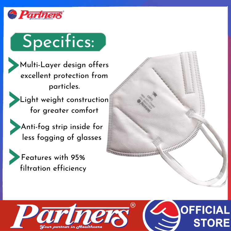 PARTNERS KN95 DISPOSABLE FACE MASK - [ 20 PIECES/BOX ] | Lazada PH