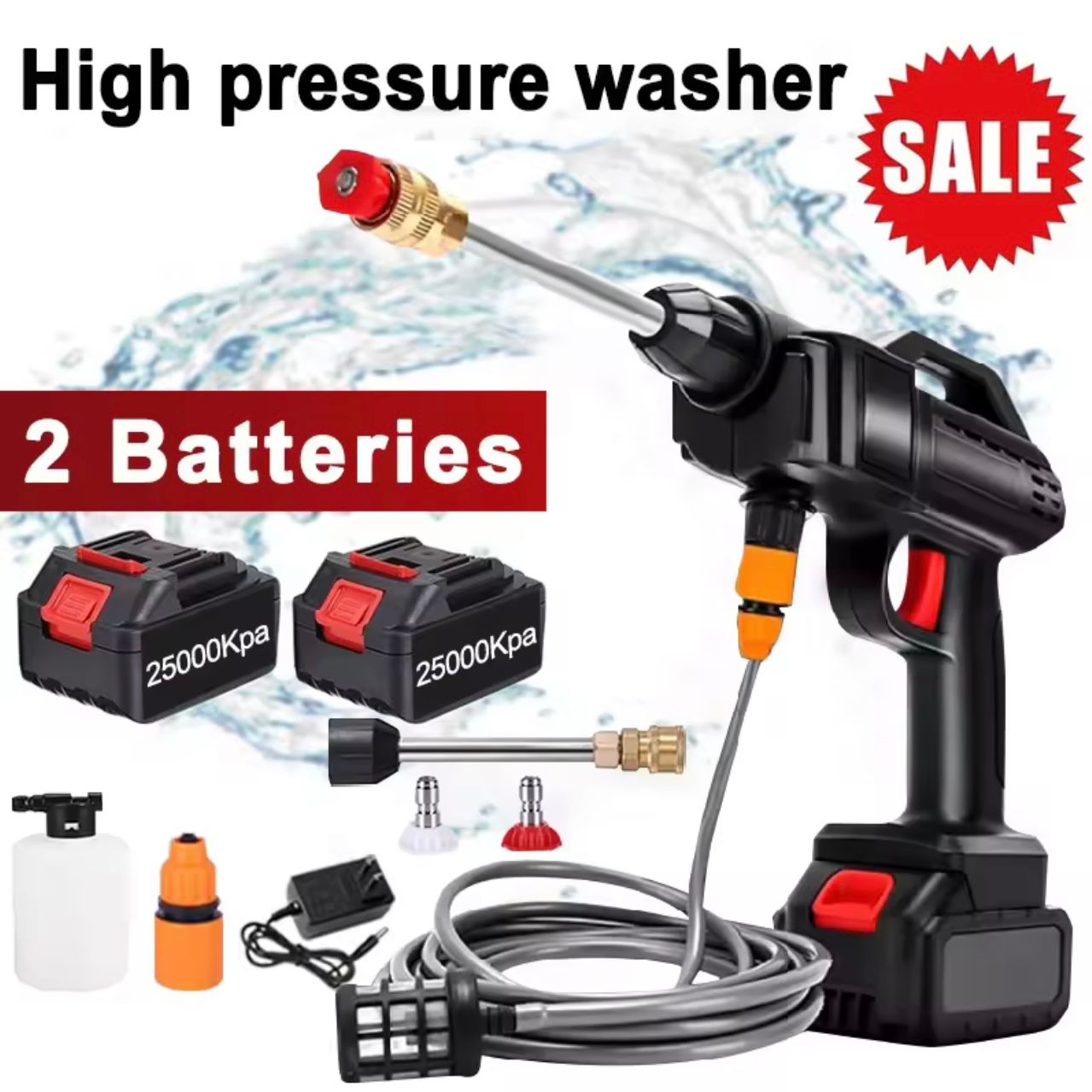 RAGS Pressure Washer 48V 2 batteries portable car machine set cordless ...