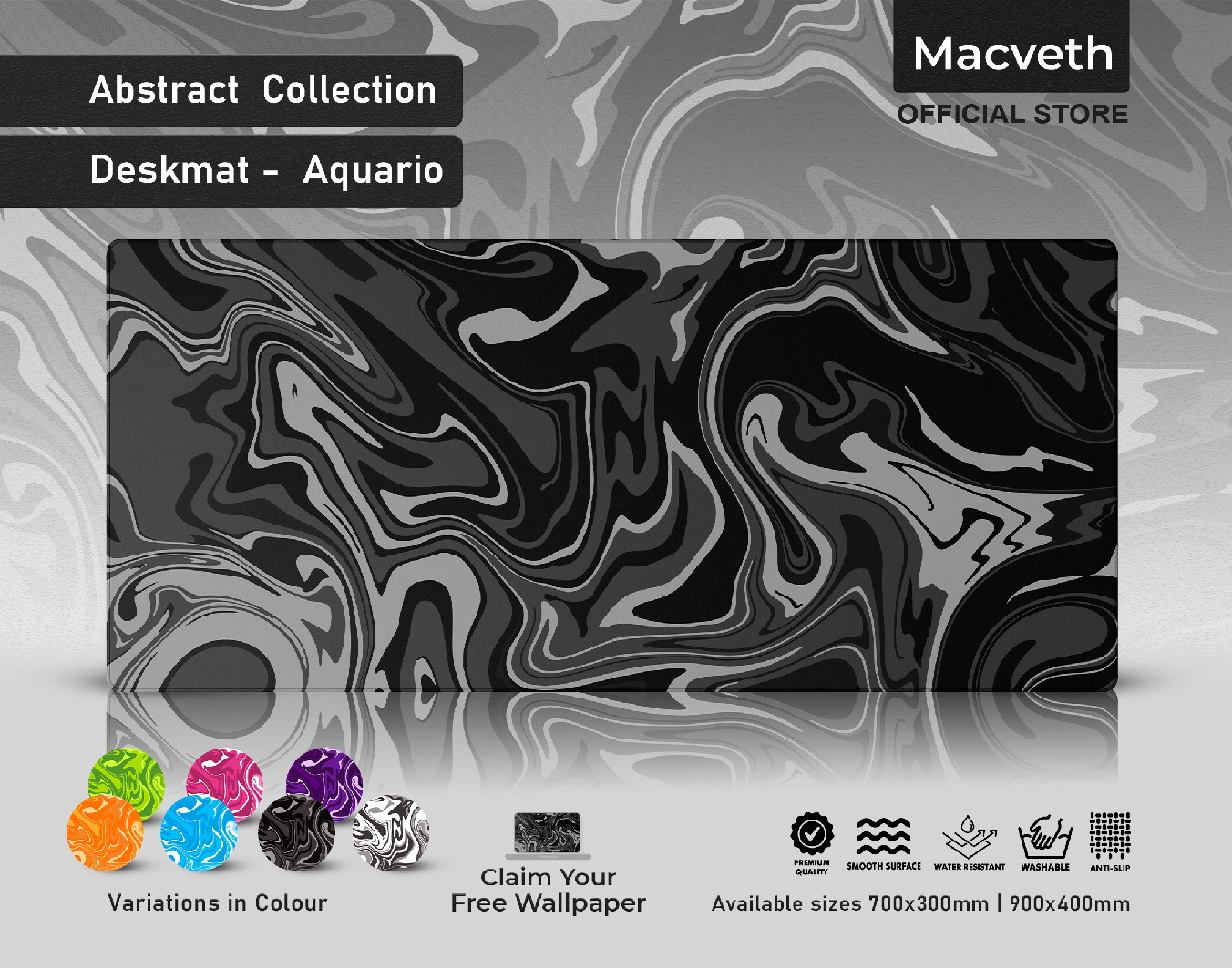 Macveth Artisan Deskmat | AQUARIO | Large Gaming Mousepad | Extended ...
