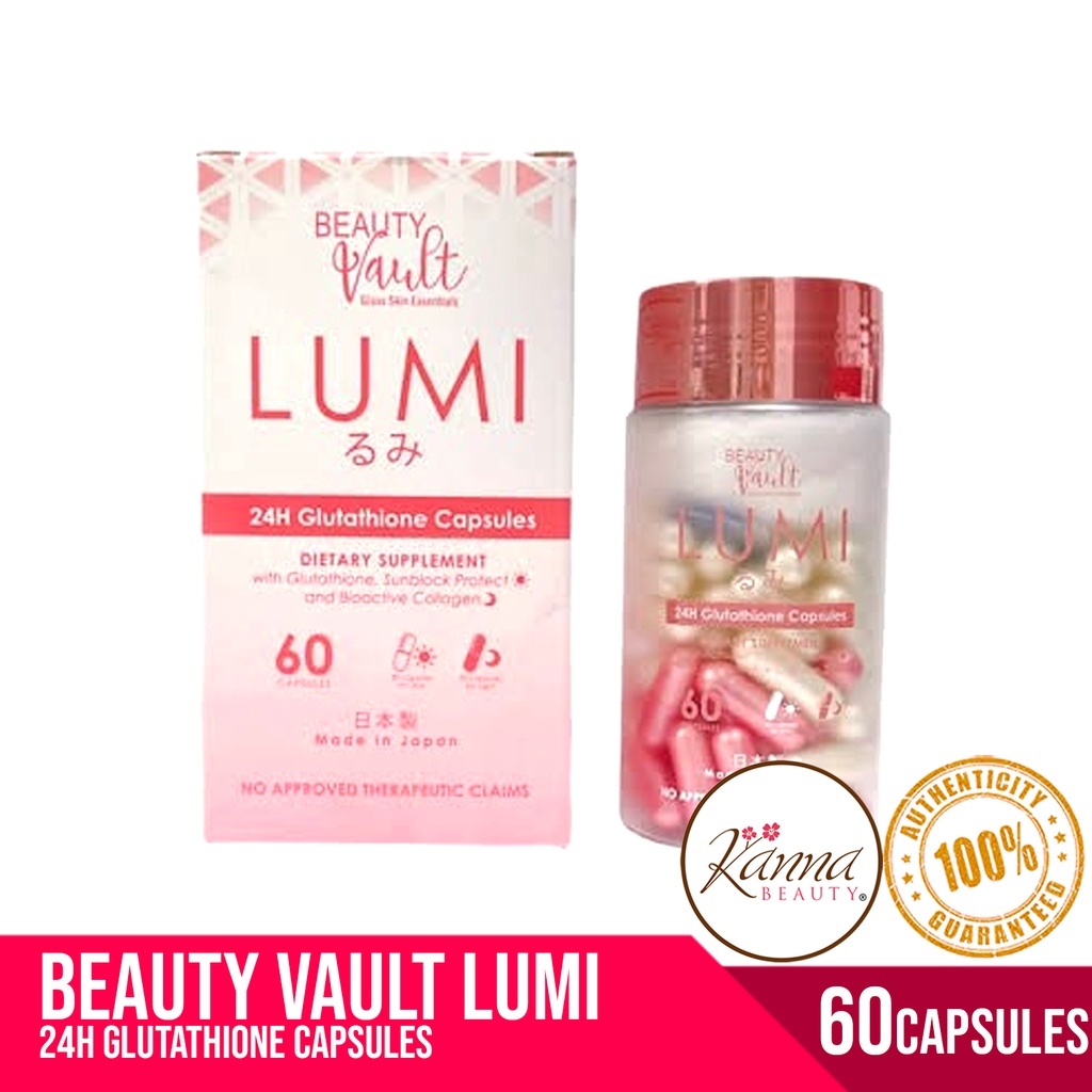 Lumi 24H Glutathione Capsules by Beauty Vault (60 capsules) | Lazada PH