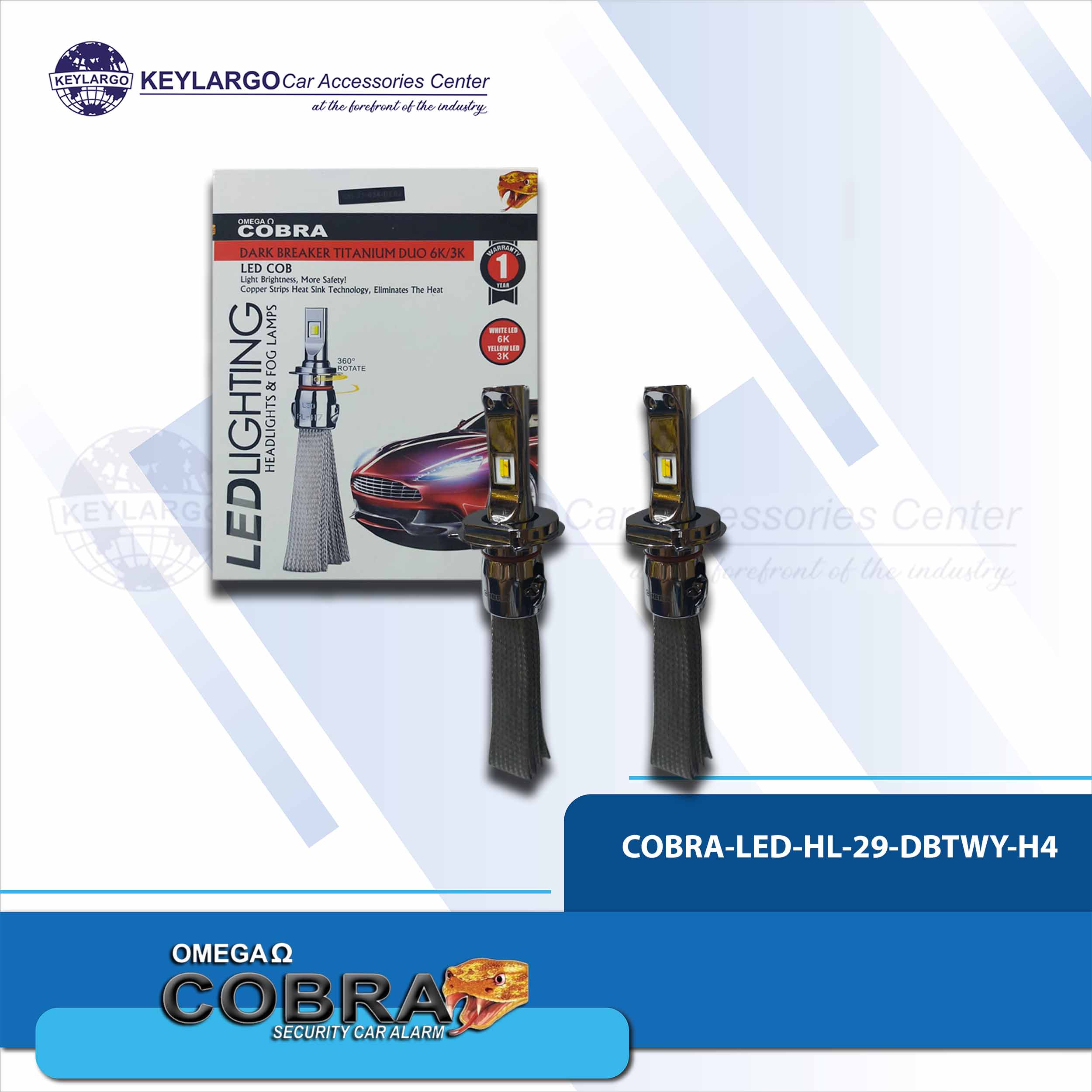 COBRA LED HEADLIGHT 5400 LUMEN (DARK BREAKER H4) | Lazada PH