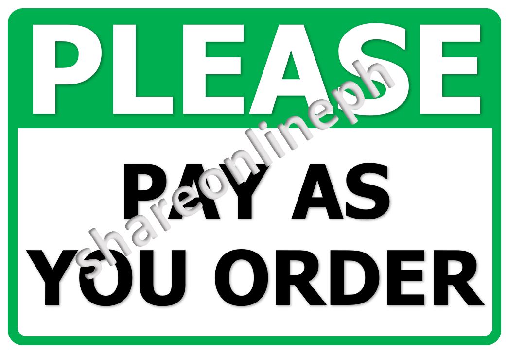 Laminated Signages Pay As You Order Signage Sign Boards | Lazada PH