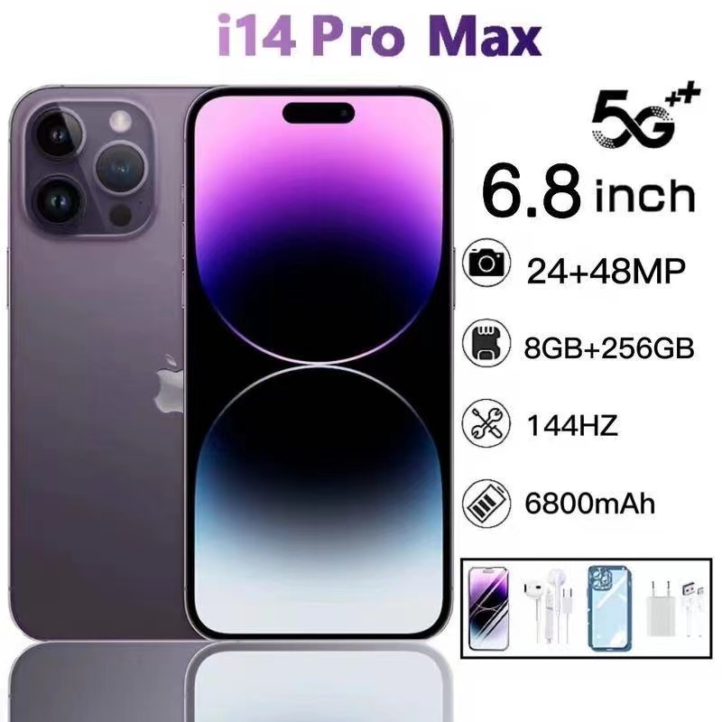 Smartphone i14 Pro Max 6.8 inch buong screen 6800mAh malaking baterya ...