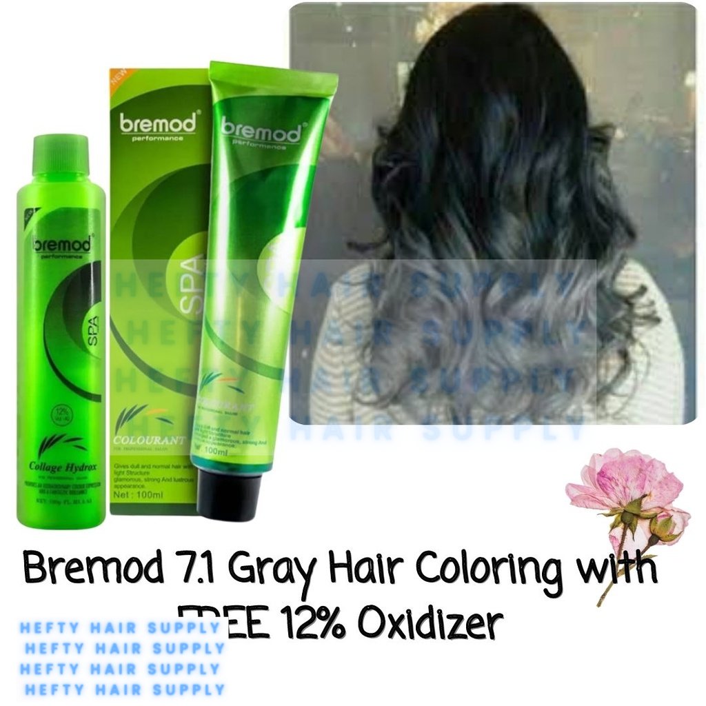 Gray 7.1 Bremod Hair Color Cream (Basic Colors) 100ml (WITH OXIDANT ...