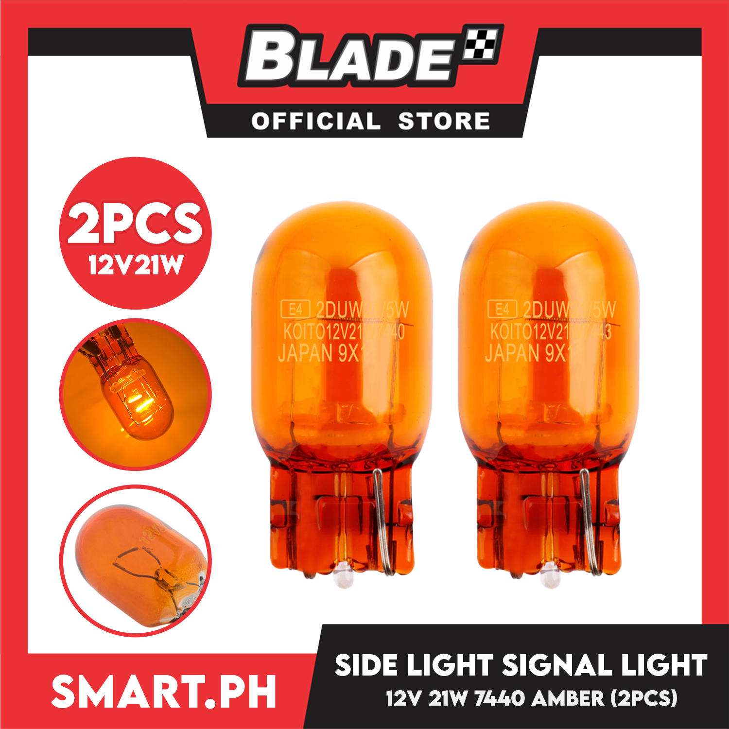 2pcs Halogen Perfect Bulb Car Light Bulb T20 12V 21 7440 (Amber) Single ...