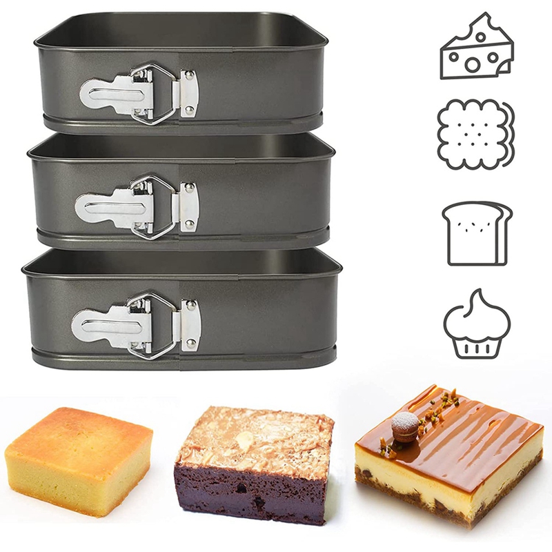 Square Springform Dessert Pan Nonstick Leakproof Cake Pan Bakeware ...