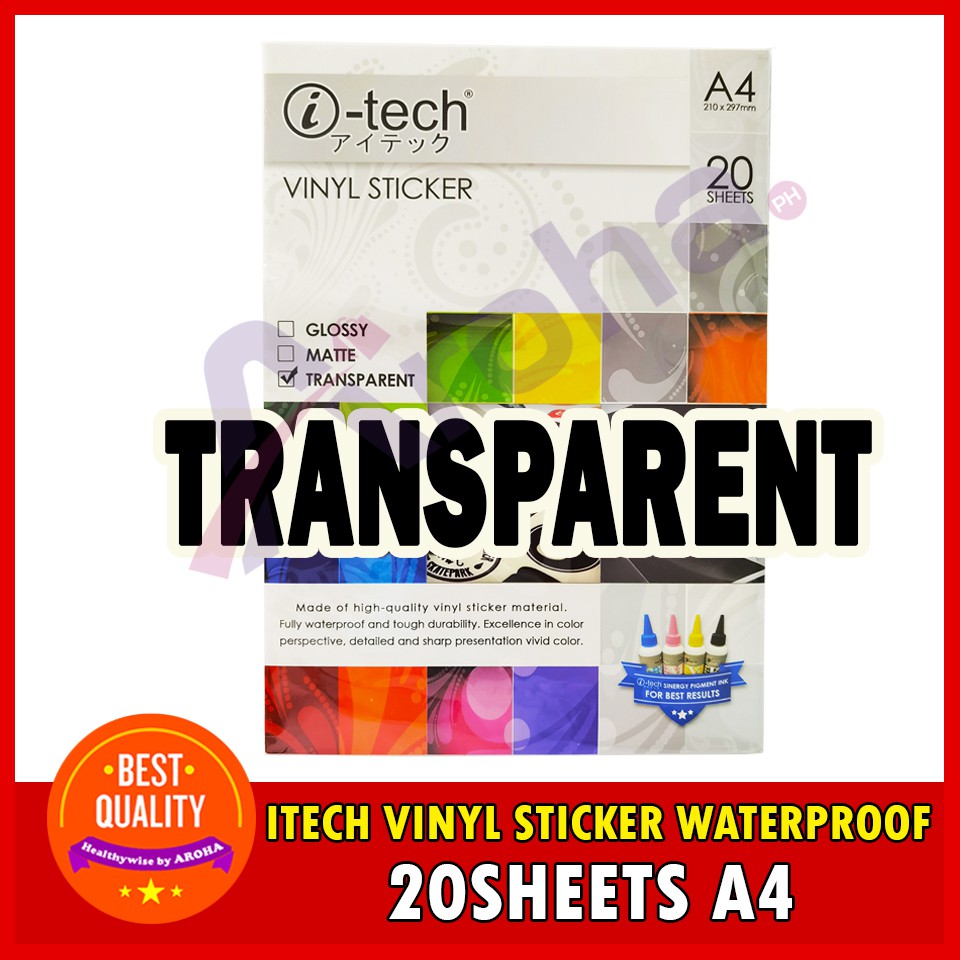 itech Vinyl Sticker Waterproof A4 (Matte Glossy Transparent) 20sheetspack♪ | Lazada PH