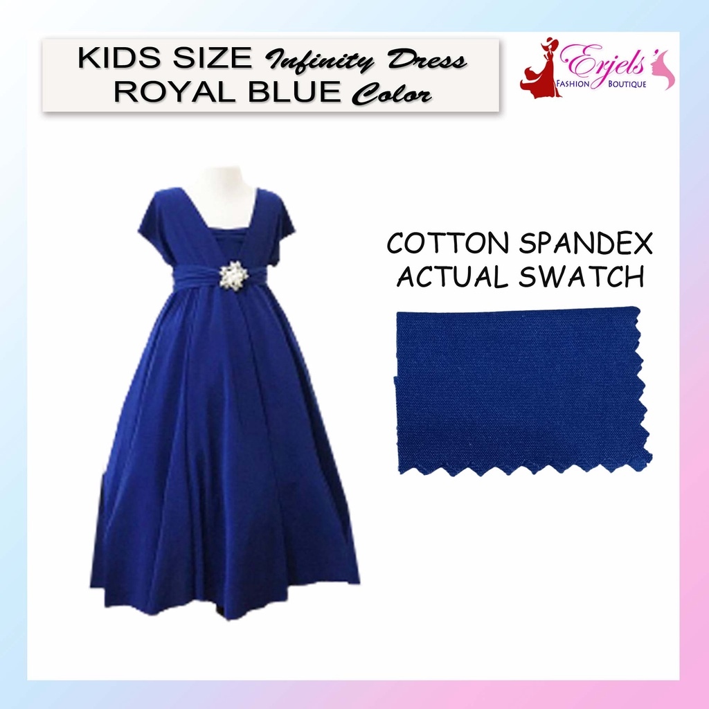 ROYAL BLUE Infinity Dress for Kids With Size 1-12 years old Cotton ...