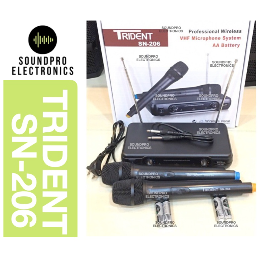 TRIDENT SN-206 VHF Dual Wireless Microphone | Lazada PH