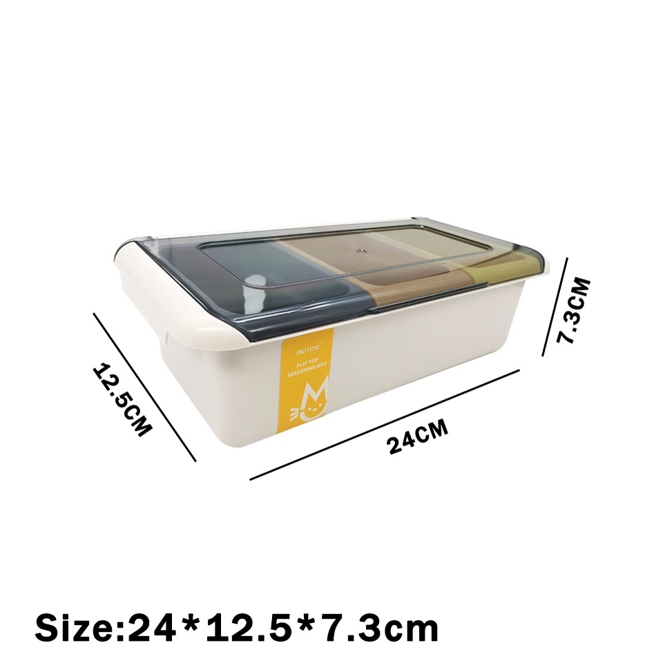 Miutiso Kitchen Condiment Box 3 Compartment Seasoning Rack Condiment ...