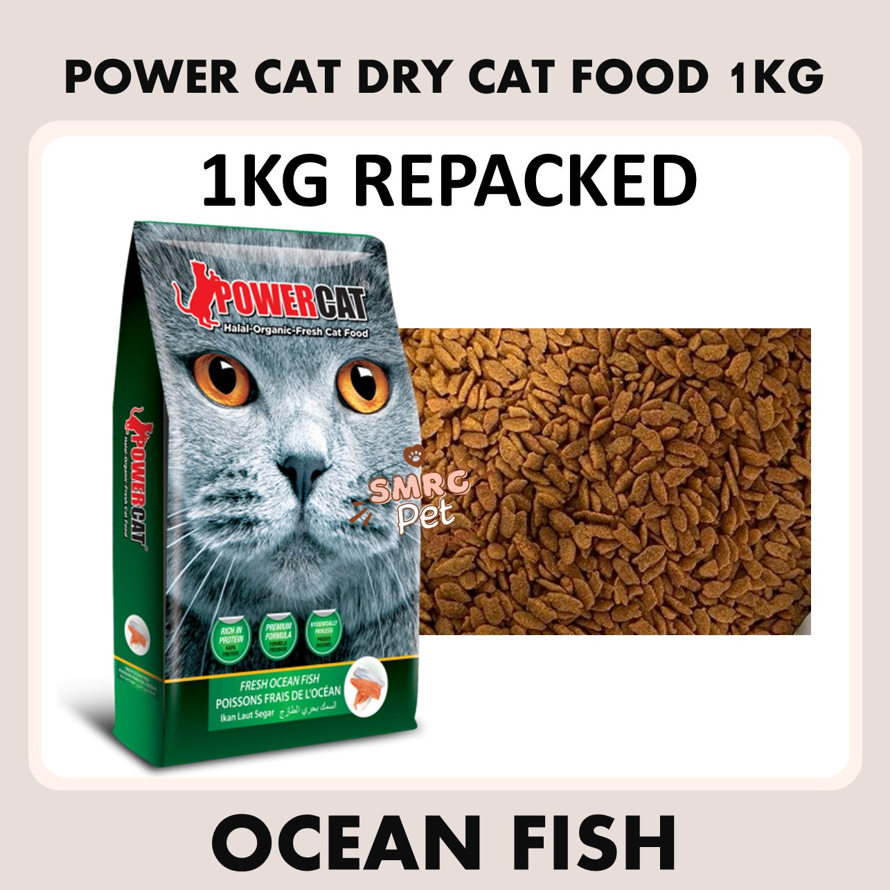 Power Cat Dry Cat Food Powercat Kitten/Adult Ocean Fish, Ocean Tuna ...